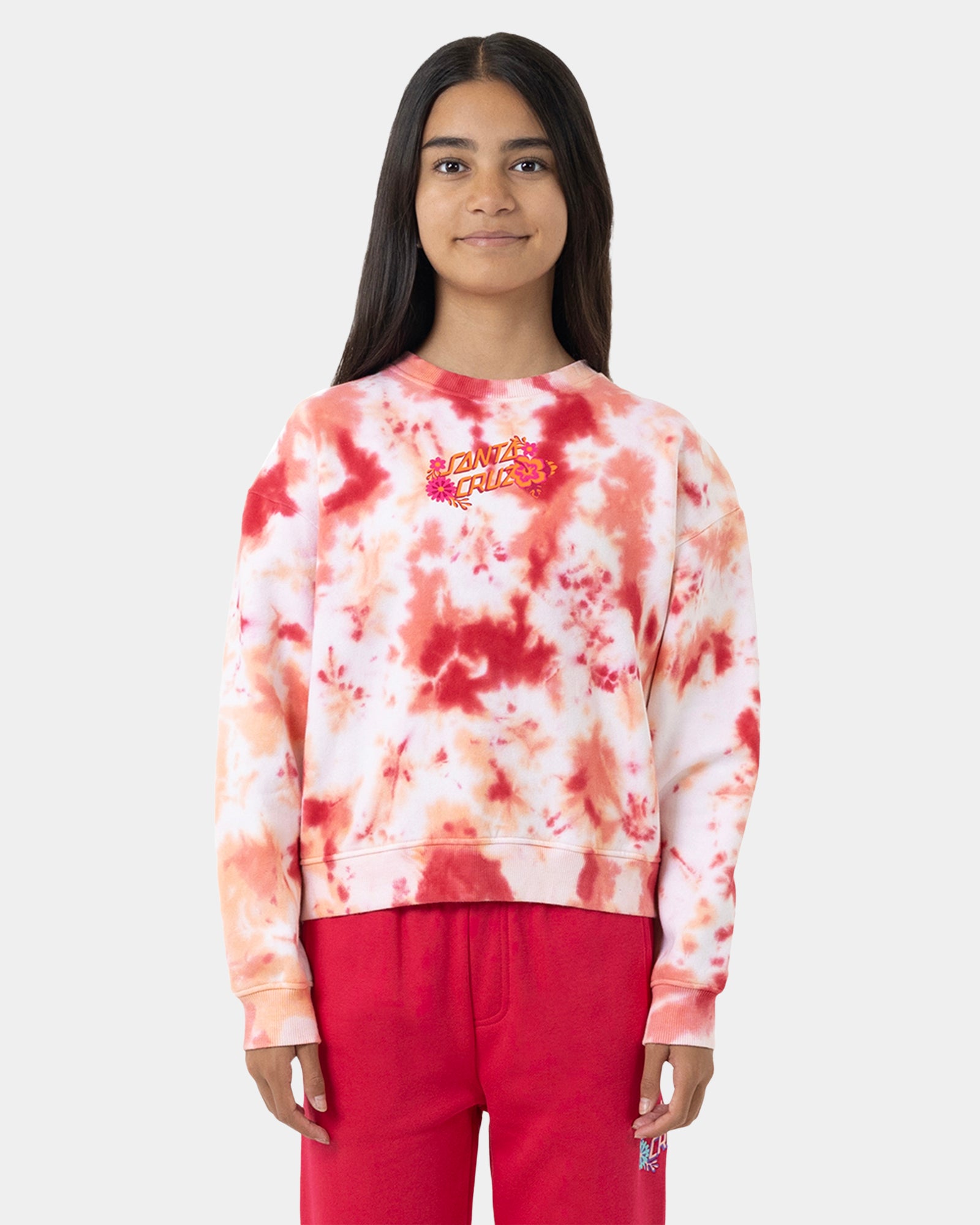 Buy Girls 8-16 Free Spirit Floral Stack Front Crew Neck by Santa Cruz ...