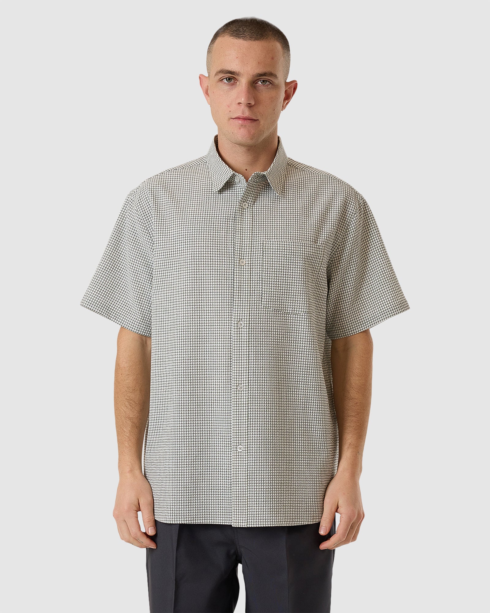 Buy Mens Morphing Check Short Sleeve Shirt by Thrills | Surf Dive 'n Ski
