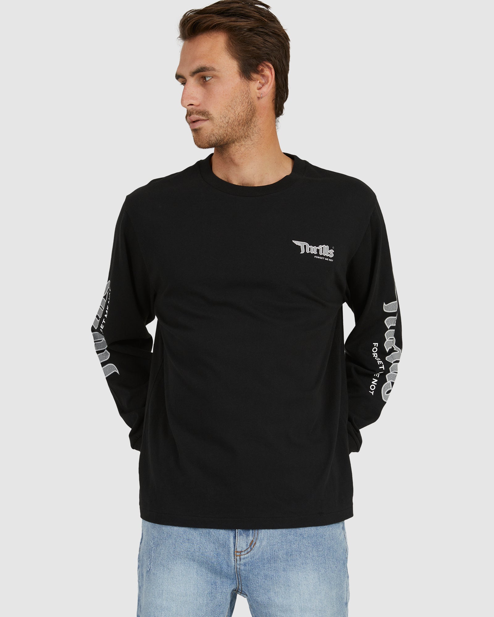 Buy MENS FORGET ME NOT MERCH FIT LONG SLEEVE T-SHIRT by Thrills | Surf ...