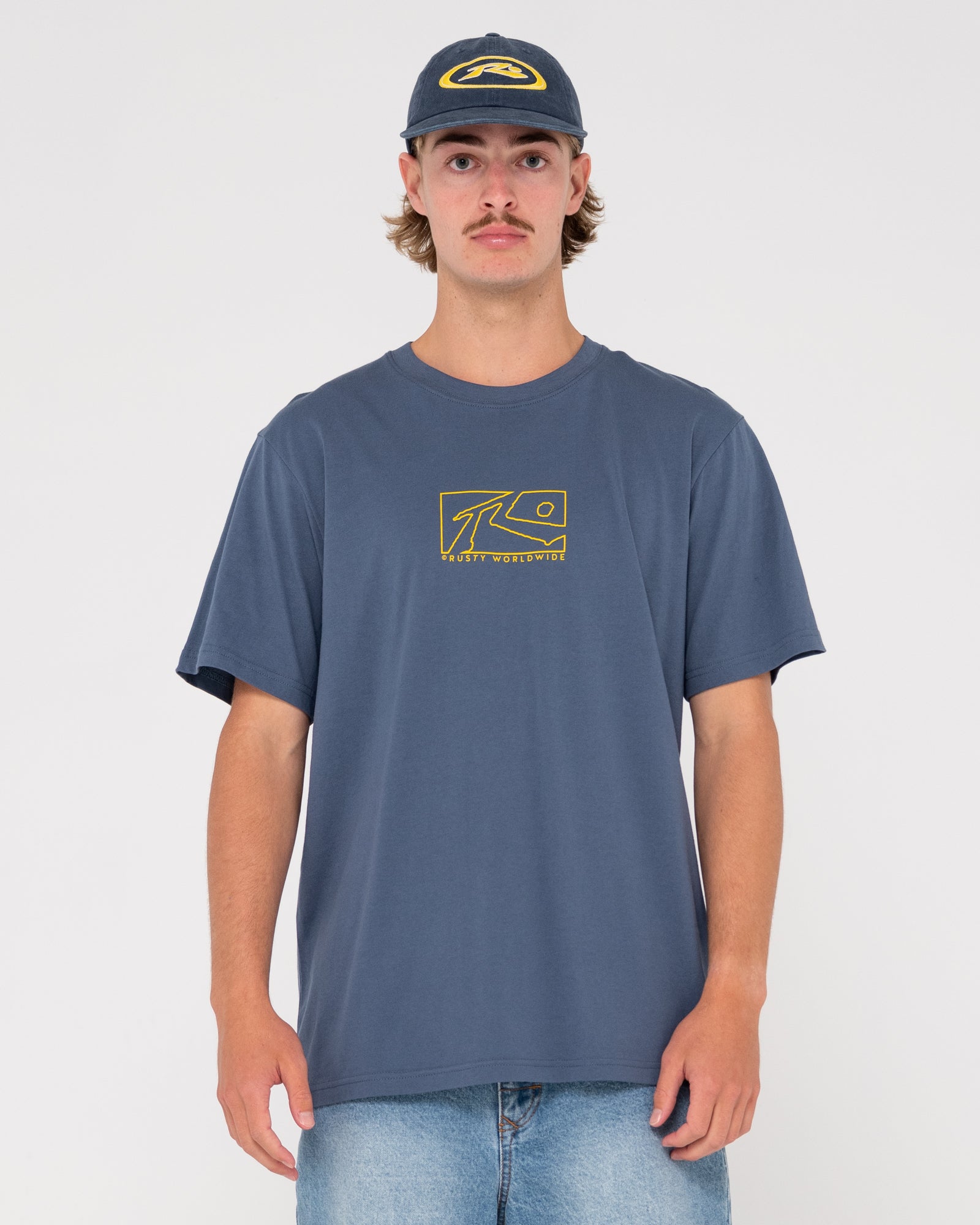 Buy Mens Boxed Out Centre Front T-Shirt by Rusty | Surf Dive 'n Ski