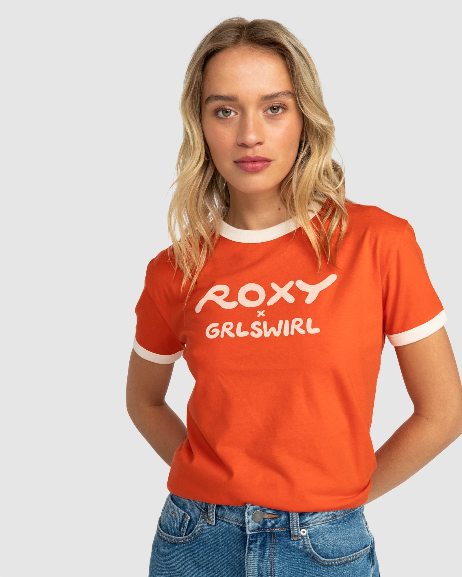 Buy Womens Roxy X Grl Swirl Ringer Tee T-Shirt by Roxy | Surf Dive 'n Ski